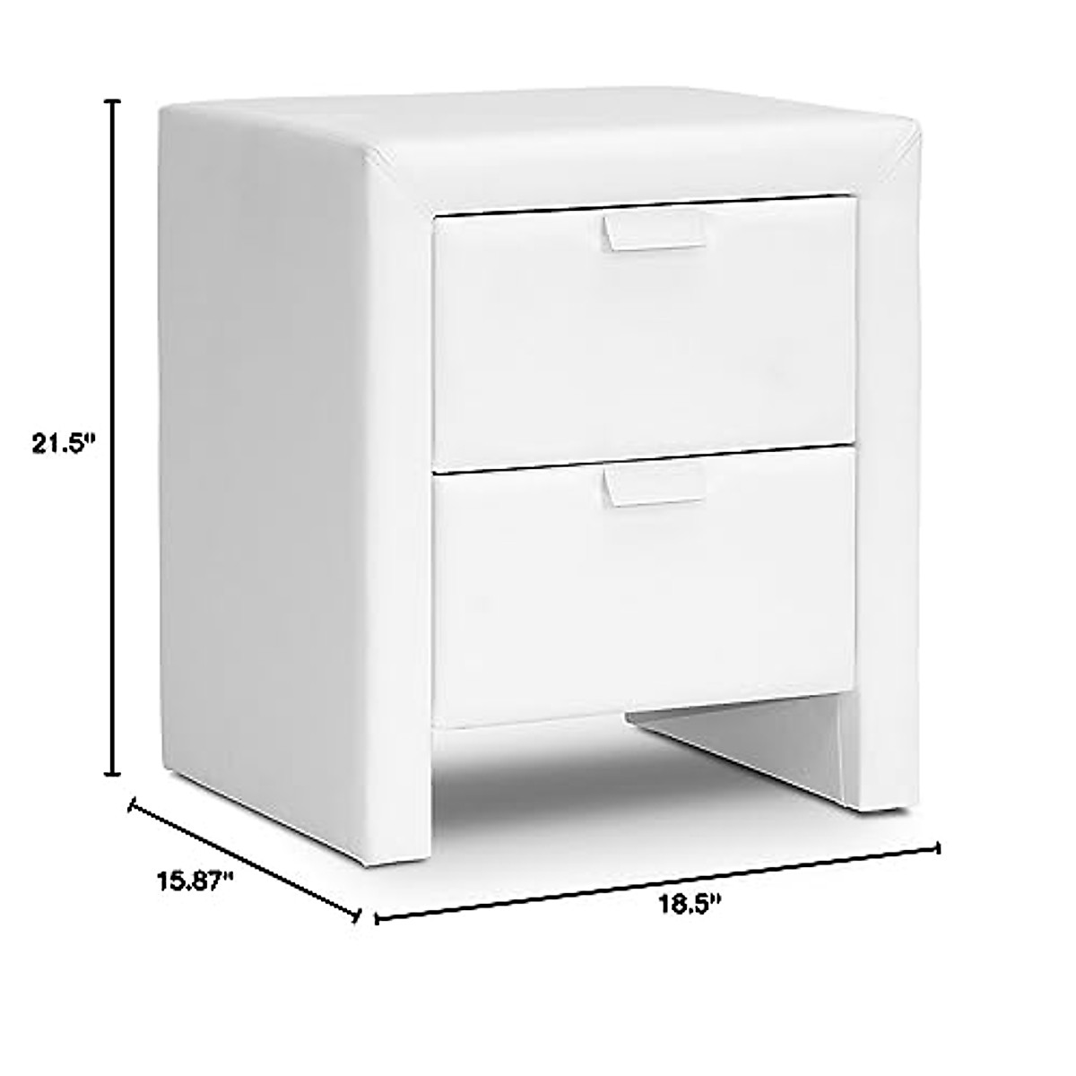 Baxton Studio Frey Upholstered Modern Nightstand, White