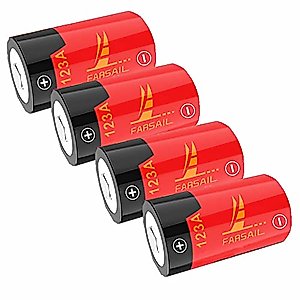 123A Rechargeable Batteries for Arlo, FARSAIL 4-Pack 800mAH ICR17335 NiMH Batteries for Arlo VMC3030 VMK3200 VMS3130 3230C 3430 3530 Wireless Security Cameras, Flashlight and More