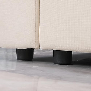 2 Seater Love Seat Modular Sectional Sofa with Ottoman, Chenille Upholstered Cloud Couch Full Foam Cushions Loveseat with Pillows for Home, Apartment Living Room