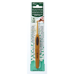 Clover Soft Touch Crochet Hook: 4.00mm, Multicolor
