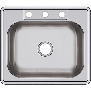 Elkay D125214 Dayton Single Bowl Sink with Four Holes, Stainless Steel