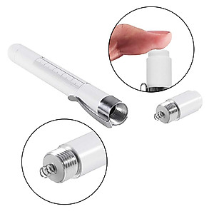 Aokin Pen Light with Pupil Gauge, Reusable LED Penlight Medical for Doctor Nurse Diagnostic etc, White Light, Black and White