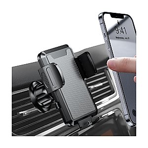BESULEN Phone Mount for Car, Air Vent Cell Phone Holder Hands Free Cradle, Universal Stable Easy Clamp Phone Holder Mount, Fit iPhone 14 13 12 Pro Max and More Smartphones (Carbon Fiber)