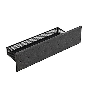 Merax Metal Upholstered Bed Frame wit Storage Drawer/Mattress Foundation/Wood Slat Support/No Box Spring Needed Gray, Full