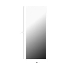 NeuType Full Length Dressing Mirror 65"x22" Large Rectangle Bedroom Floor Standing Wall-Mounted Mirror Hanging or Leaning Against Wall Aluminum Alloy Thin Frame (Silver)