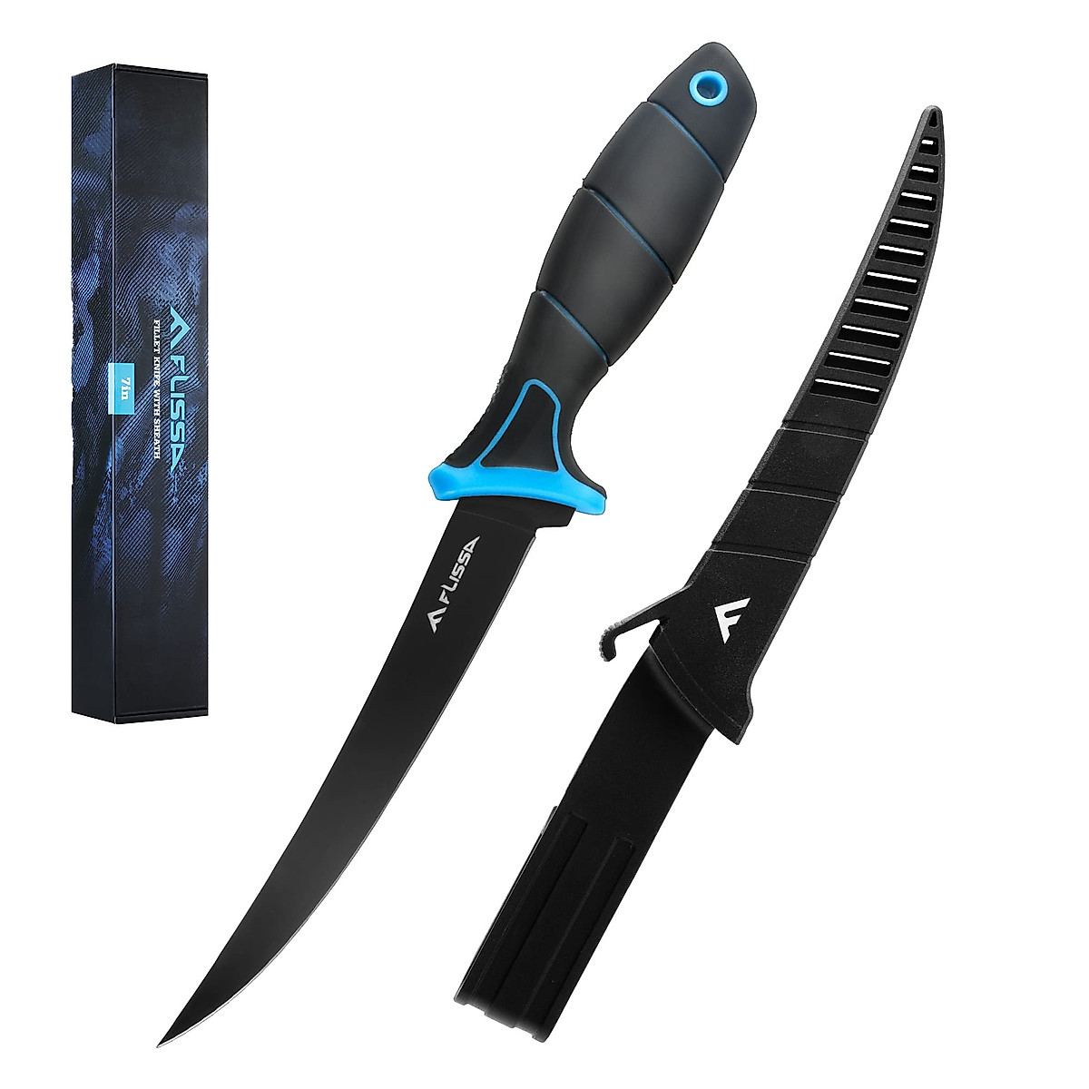 FLISSA 7" Fillet Knife, 4PC Fishing Tool Kit