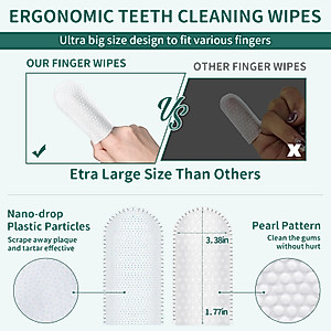 VICSOM Eye Wipes & Teeth Wipes for Dogs & Cats, 200 Pcs Cat Dog Eye Wipes Tear Stain Remover, Pet Eye Wipes Presoaked, 60Pcs Reduces Tartar & Plaque Fresh Breath Dog Teeth Cleaning Finger Toothbrush