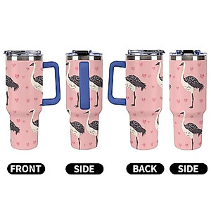 Emu Insulated Tumbler with Lid And Straw Stainless Steel Travel Coffee Mug 40oz Deep Blue-style