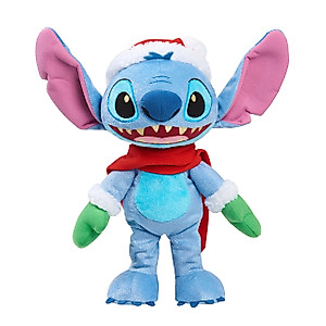 Just Play Disney Holiday Dancing Stitch 14-Inch Feature Plush, Kids Toys for Ages 3 Up