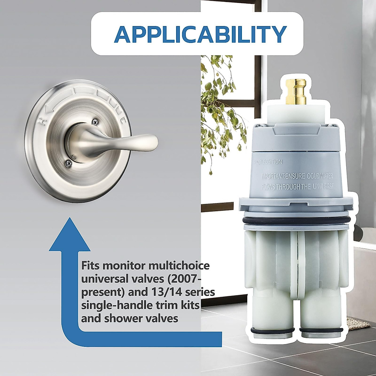 RP46074 Shower Cartridge Compatible with Delta 13/14 Series Single Handle Faucet, Suitable for Delta Monitor MultiChoice Universal Valves Rough-in (2007-present)