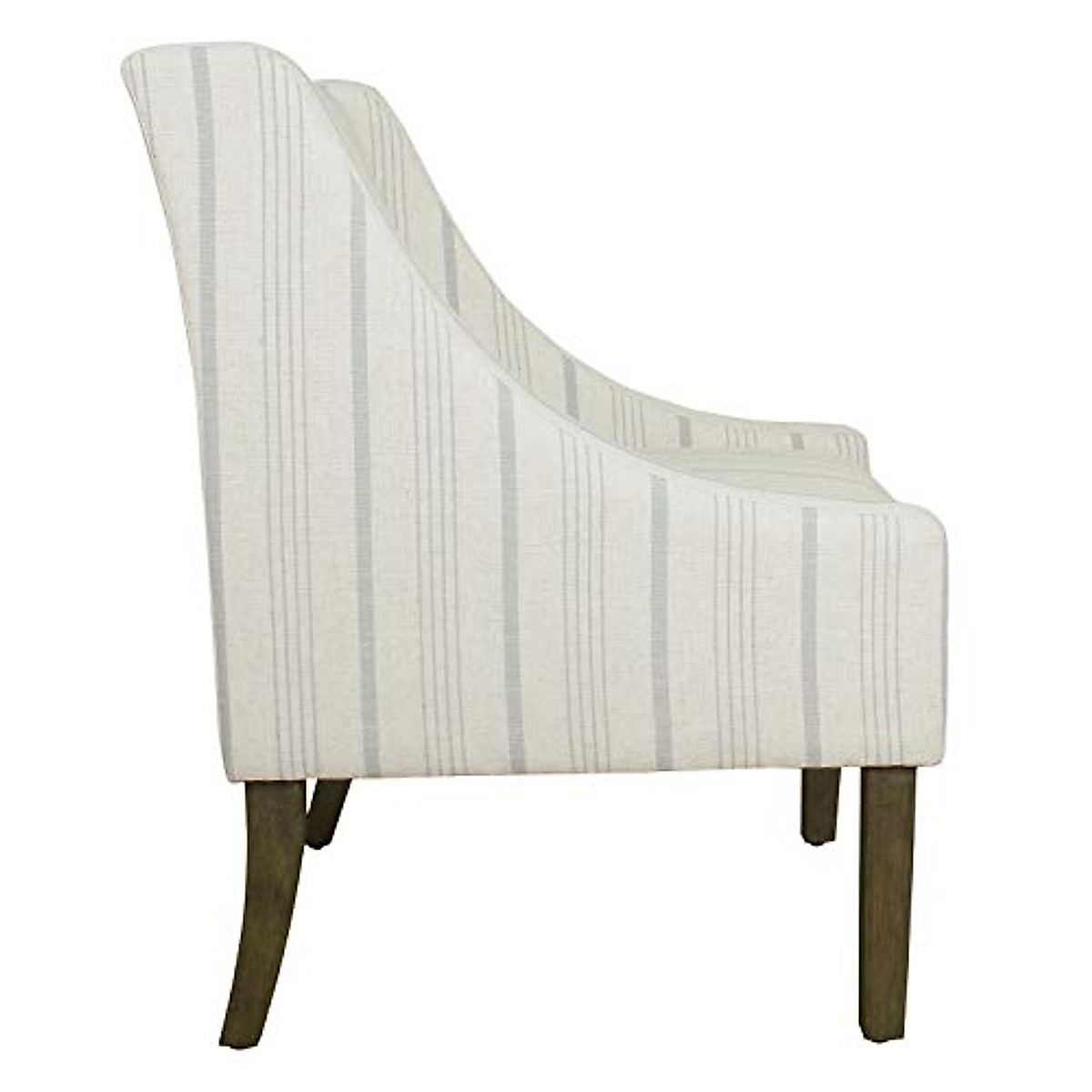 HomePop Modern Swoop Arm Accent Chair, Dove Grey Stripes