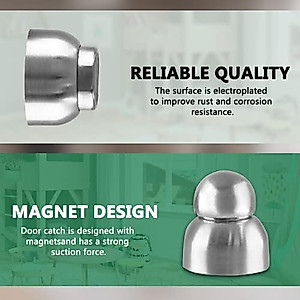 Kemcatui 2 Pcs Magnetic Door Stop, Silver Stainless Steel Magnetic Door Stopper, Heavy Duty Door Holder Door Catch Hold Your Door Open