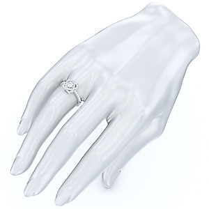 PRSTANI 10K White Gold Genuine Moissanite Love Joining Interlocking Hearts Ring Promise Ring (11)