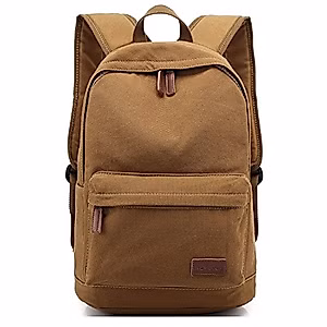 KAYOND Casual Style Lightweight canvas Laptop Bag/ Durable Travel backpacks /Rucksack for Men&Women/Fashion Backpack Fits 15 inch Notebook (Brown)
