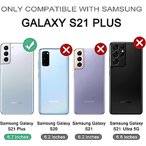 Dexnor for Samsung Galaxy S21+ Plus Case, [Built in Screen Protector and Kickstand] Heavy Duty Military Grade Protection Shockproof Protective Cover for Samsung Galaxy S21 Plus 5G, 6.7 inch Black