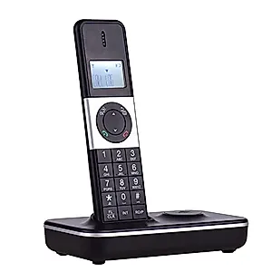 mewmewcat Cordless Phone,Digital Cordless Phone Telephone with LCD Display Caller ID Hands-Free Calls Conference Call 16 Languages Support 5 Handsets Connection for Office Business Home Family