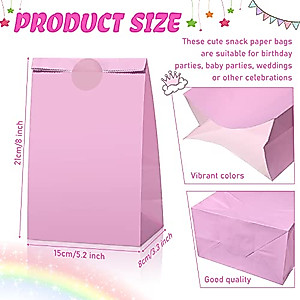 60 Pack Pastel Paper Gift Bags with 60 Dot Labels 5.1 x 3.2 x 9.5 Inch Party Favor Bags Assorted Pastel Stickers Pastel Goodie Bags Paper Treat Bags for Birthday Baby Shower Wedding Anniversary Supply