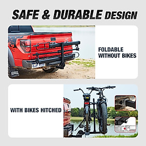 Young Electric Bike Rack, 2023 Version E-Bike Rack Hitch for Cars, Trucks, Minivans, SUVs with 2 Inches Receiver, Fits up to 5 Inches Fat Tire