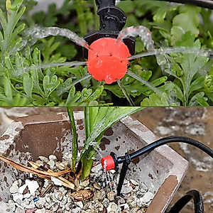 50 PCS Adjustable Irrigation drip emitter, Miniature drip Sprinkler 1/4 inch for Watering Systems in Gardens, lawns, Flower beds, etc