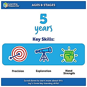 Learning Resources Jumbo Tweezers, Sorting & Counting, Preschool Science, Homeschool, Toddler Fine Motor Skill Development, Set Of 12