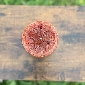 Rustic Textured Rusty Orange Brown Unscented Pillar Candle - Choose Size - Handmade Candle