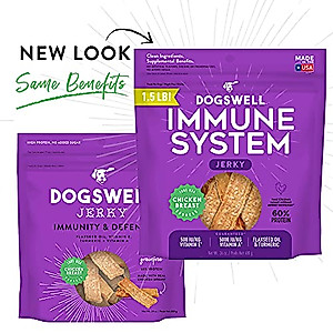 DOGSWELL Immunity & Defense, Flaxseed Oil, Turmeric, Vitamin E & A, Healthy Aging, Chicken Jerky 24 oz (842197)