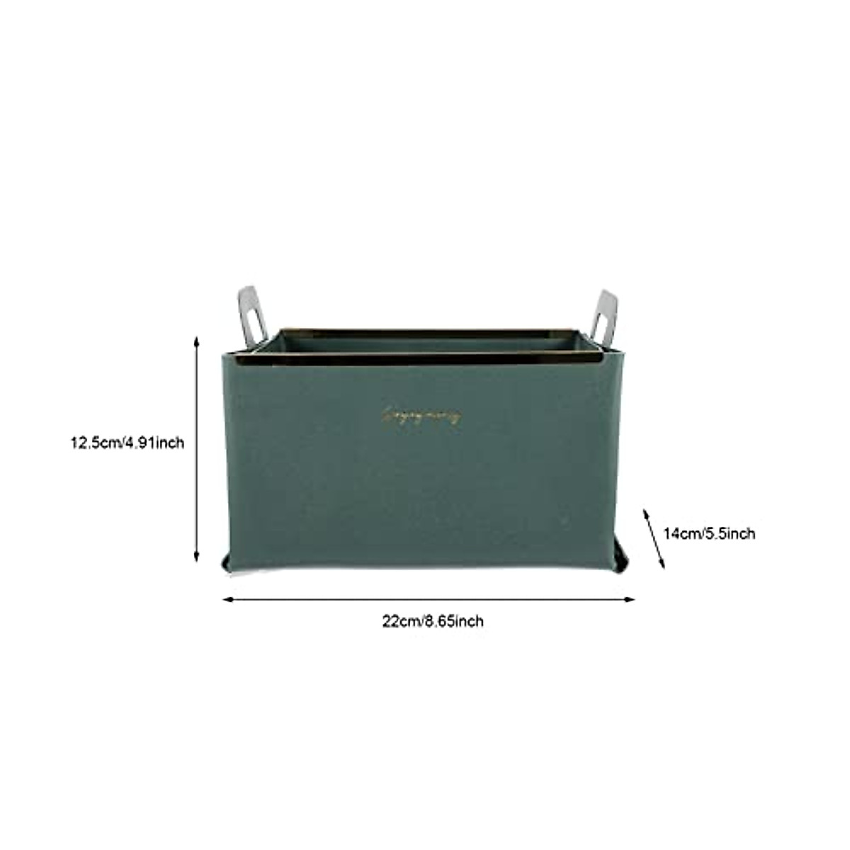 Cabilock Foldable Leather Storage Basket Desktop Sundries Box Cosmetics Storage Bin Vanity Tray Snack Case Vegetable Basket for Organizing Shelf Closet Cabinet Green