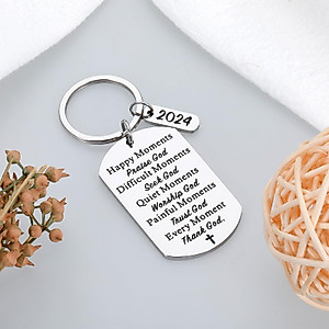 Baptism Gifts for Women Men Christian Bible Verse Religious Gift for Friends Faith Keychain 2024 Graduation Gift for Him Her High School Student Son Daughter Birthday First Communion Gift for Girl Boy