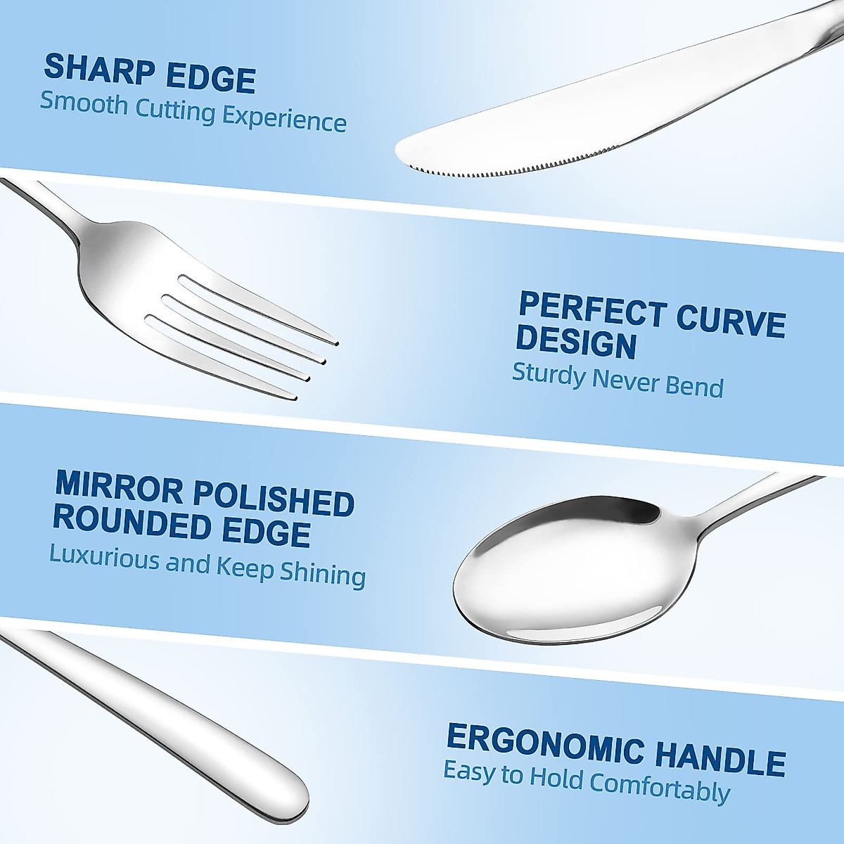 40PCS Silverware Set Service for 8, Skroam Stainless Steel Flatware Set, Flatware Cutlery Set, Kitchen Tableware Utensil Set, Include Forks Knives Spoons Set, Dishwasher Safe, Mirror Polished