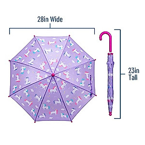 Wildkin Kids 16 Inch Backpack and Umbrella Bundle for On-The-Go Comfort (Unicorn)