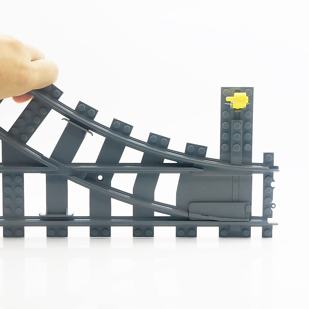 City Train Track - 2 Sets Track Switch Accessories Building Block, Road Flexible Rails Bricks Toys