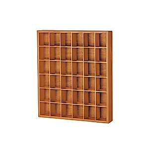 Jumbl Wood Shot Glass Wall Curio Display Case - Natural,16.5"