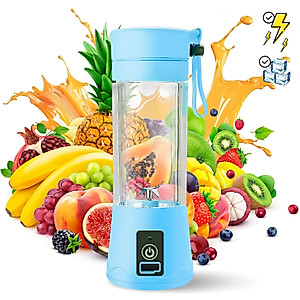 Portable Blender Cup,Electric USB Juicer Blender,Mini Blender Portable Blender For Shakes and Smoothies, juice,380ml, Six Blades Great for Mixing, random color