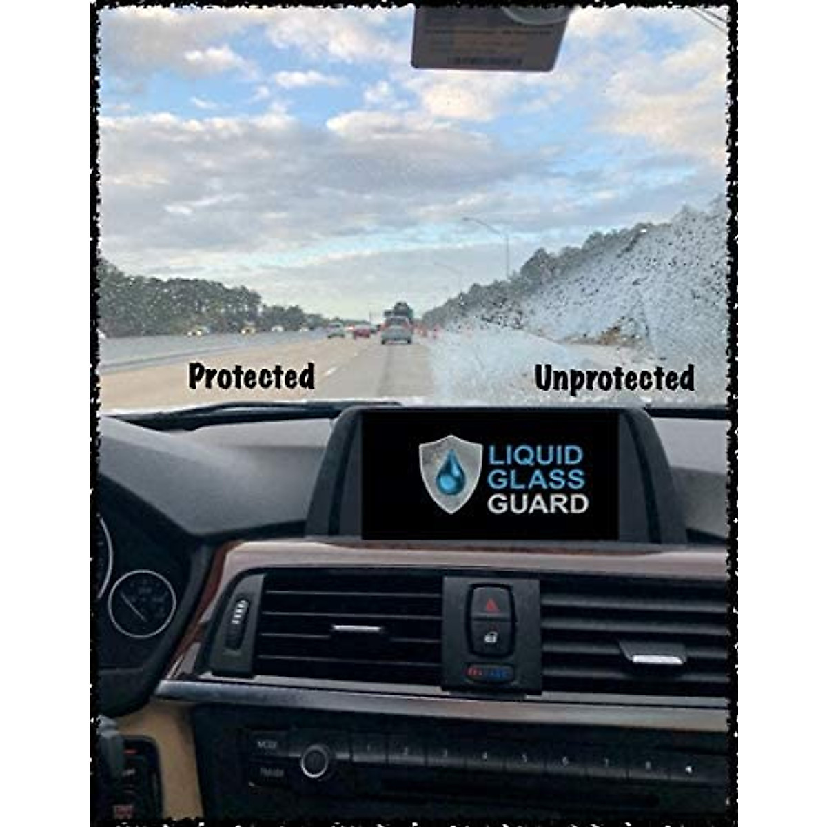 Liquid Glass Guard Starter Kit The Windshield Protectant. Lasting up to 6 Months. Beads up rain, Washing Off Bugs with Ease, ice/Snow Removal, preventing Stone Chipping and a Crystal Clear View