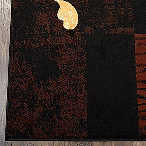 Home Dynamix Nile Modern Area Rug 2x7 Ebony Swirl
