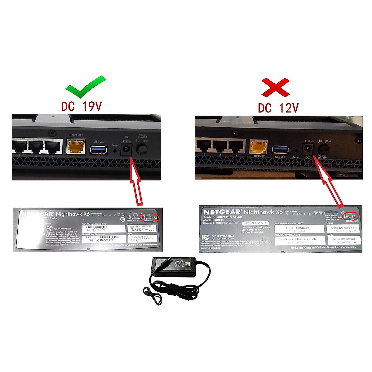 UpBright 19V 3.16A AC/DC Adapter Compatible with Netgear R7900 R7900P Nighthawk X6 AC3000 X6S Tri-Band Wi-Fi Router MU-MIMO R7900P-100NAS R8900 R8900-100NAS X10 AD7000 Power Supply Charger (NOT 12V)