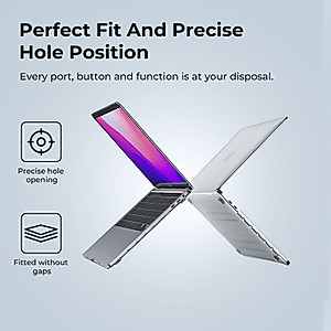 EooCoo Compatible with 2023 2022 M2 MacBook Pro 13 inch Case 2021-2016 Release M1 A2338 A2289 A2251 A2159 A1989 A1706 A1708 Protective Hard Case with Keyboard Cover, Screen Protector - Crystal Clear