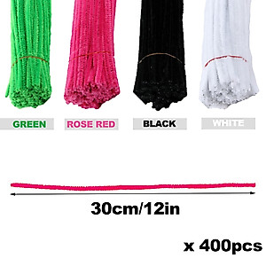 Pipe Cleaners- 400pcs Chenille Stems Pipe Cleaners Craft Supplies for DIY Art Craft Decorations Arts and Crafts for Kids, Crafts, Craft Supplies, Art Supplies (Green)