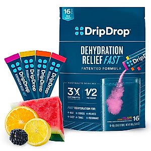DripDrop Hydration - Bold Variety Pack - Electrolyte Drink Mix Single Serve Hydration Powder Packets - Watermelon, Berry, Lemon, Orange | Non-GMO, Gluten Free, Vegan | 16 Sticks