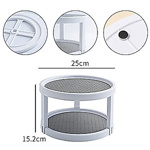 CheeseandU 2 Tier Lazy Susans Turntable - 10 Inch Pantry Cabinet Lazy Susan Storage Turntable Space Saving Rotating Spice Rack for Spices, Condiments, Baking, Bathroom