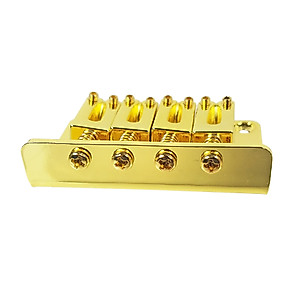 4-string Gold Hard-tail Bridge for Cigar Box Guitars Electric Ukulele & More
