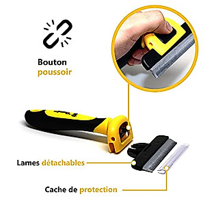 Thunderpaws Best Professional De-Shedding Tool and Pet Grooming Brush, D-Shedz for Breeds of Dogs, Cats with Short or Long Hair, Small, Medium and Large (Yellow)