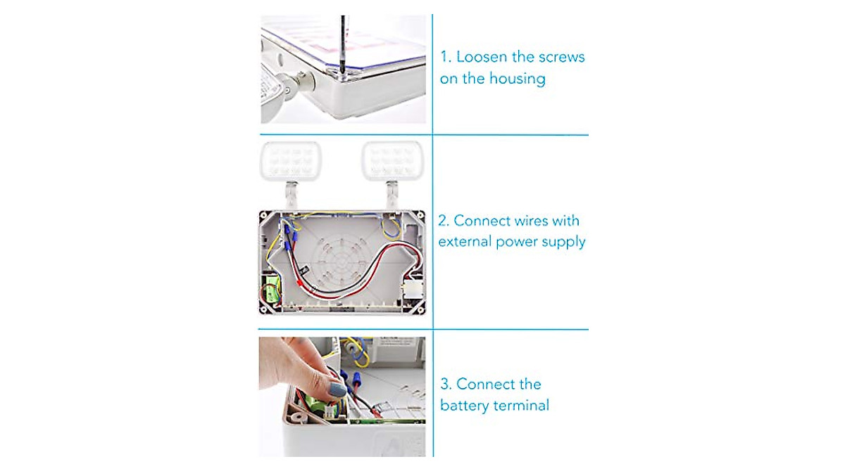 Weatherproof LED Exit Sign with Emergency Light