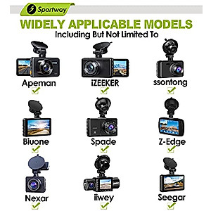 Sportway S504 Suction Cup Dash Cam Mount Holder (5th Gen) with 4pcs 360 Rotating Joints for Apeman Ssontong Biuone iZEEKER HaHoco and Most Other Car Dash Cameras