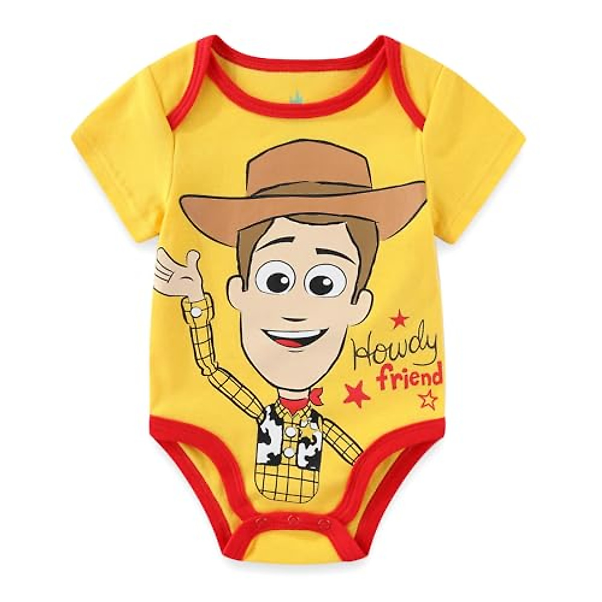 Disney Toy Story Woody, Buzz Lightyear and Rex Boys 3 Pack Bodysuit Creeper for Newborn and Infant