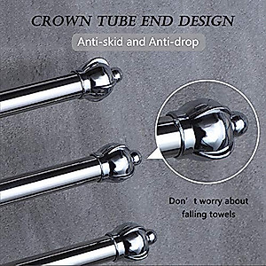 PJCSEC Swivel Towel Rack Bathroom, 14 Inch 4 Arms Wall Mount Towel Bar Holder SUS304 Stainless Steel, Rustproof 180° Rotatable for Bath Towel, Washcloths, Kitchen Dish Cloths with 2 Hooks