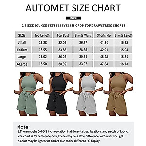 AUTOMET Womens 2 Piece Outfits Lounge Matching Sets Two Piece Linen Shorts Spring Tops Trendy Clothes Summer Vacation Resort Wear for Women 2023