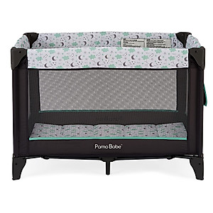 Pamo babe Portable Playard, Baby Playpen for Toddlers with Mattress and Carry Bag(Grey)