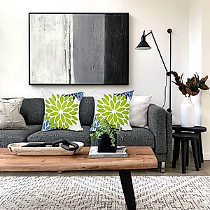 TAJWE Outdoor Pillow Covers 18x18 Set of 2 Waterproof Spring Summer Decorative Throw Pillows Geometric Green Cushion Cases for Patio Furniture Porch Sofa Couch Decor