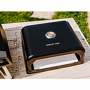 Hungry Chef Pizza Oven, Pizza Maker For Outdoor Grill, Pizza Stone, Black
